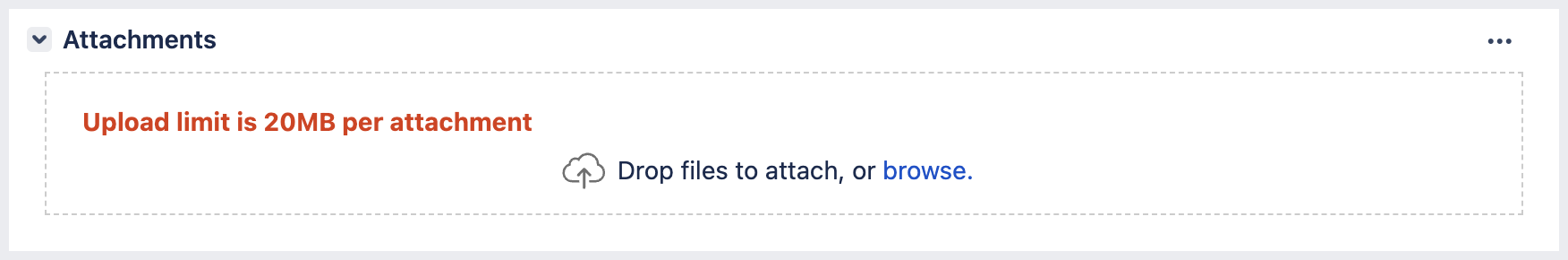 Display text for attachment upload | Akeles